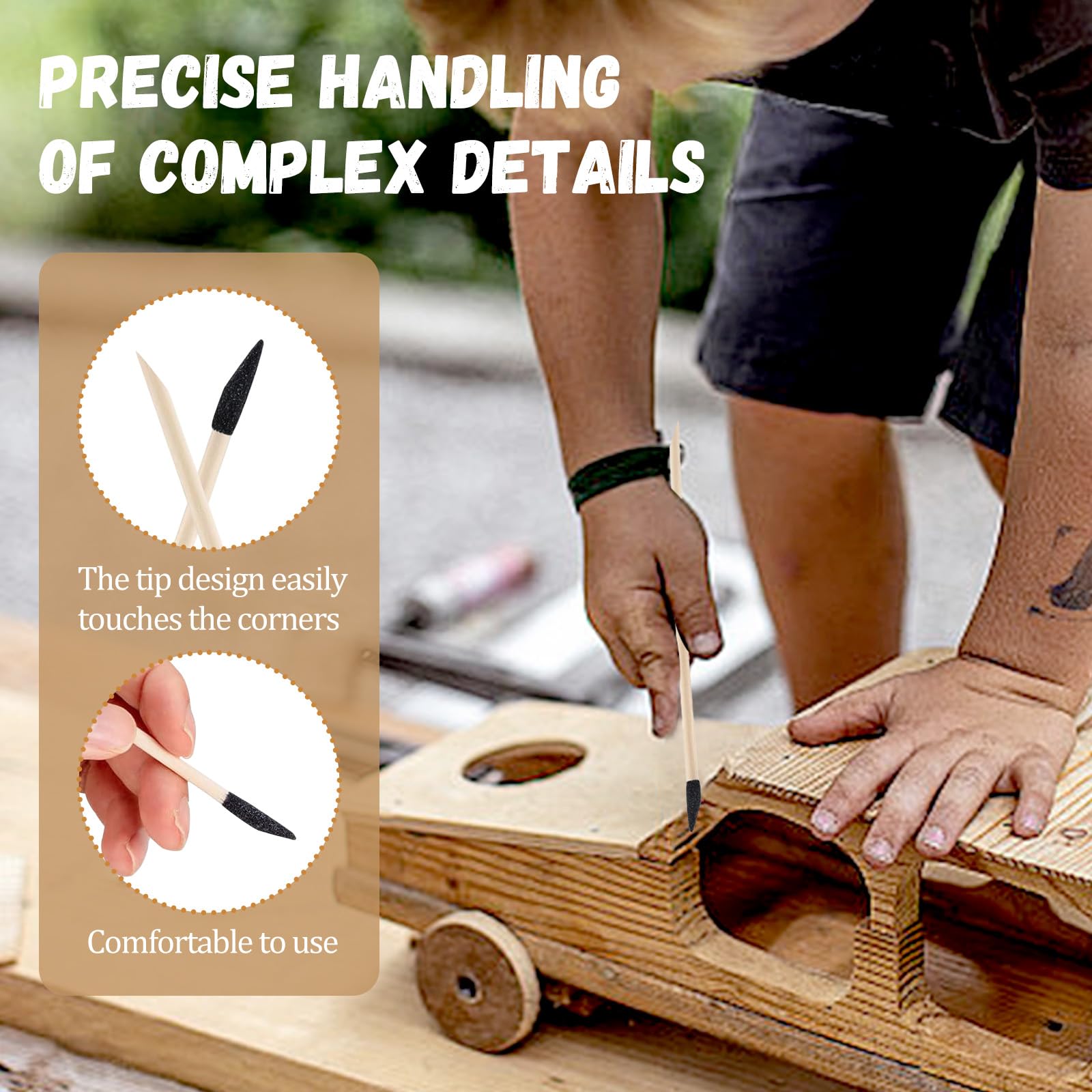 Snapklik.com : 55 Pcs Sanding Sticks, 150 Grit Fine Detailing Sanding ...