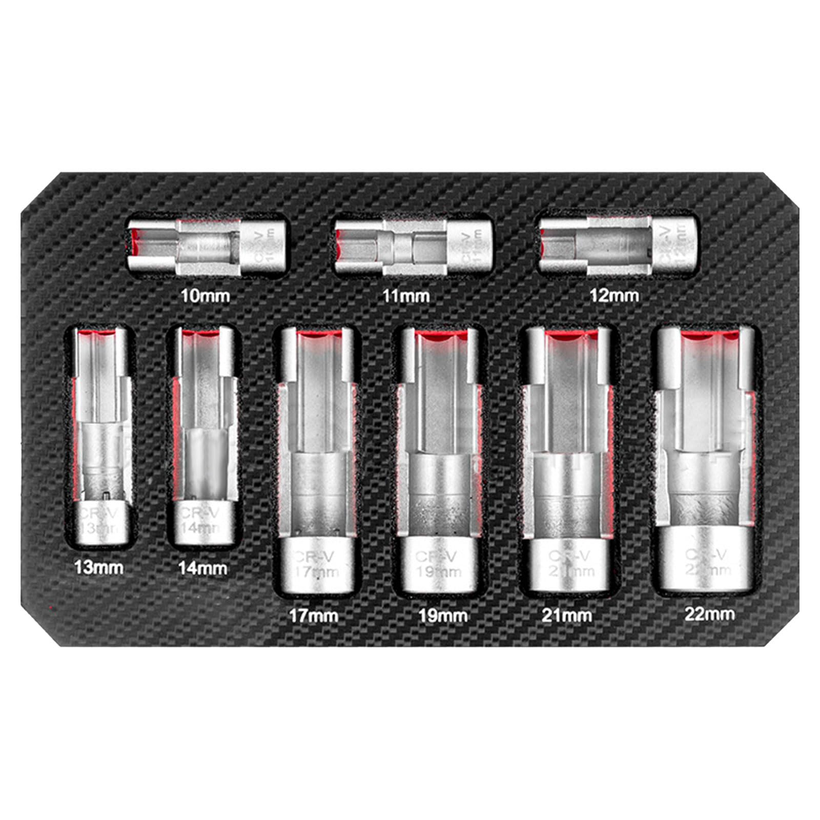 TALOEYH 9pcs 3/8"&1/2" Diesel Injector Fuel Line Socket Wrench Set, 10 ...