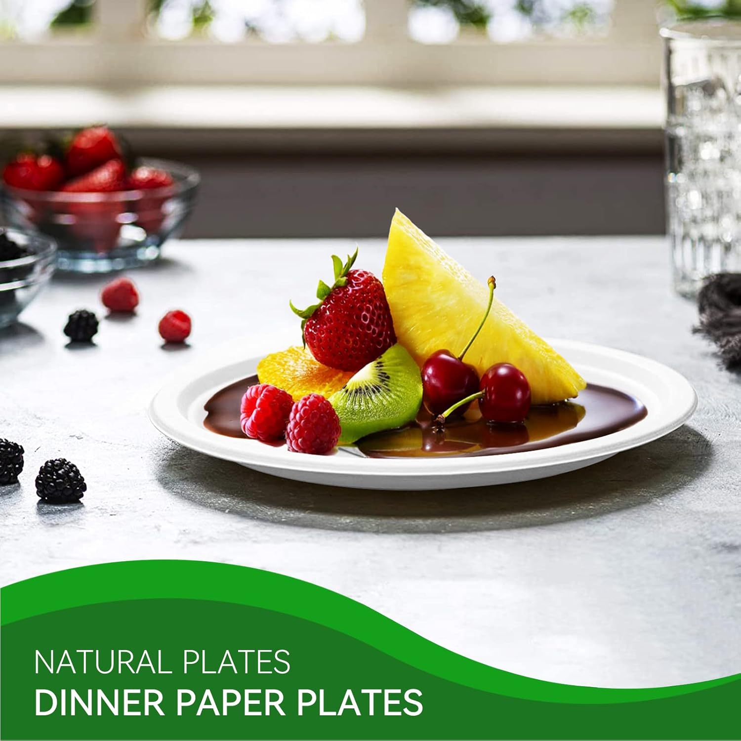 baohang 100 Compostable Oval Paper Plates 10 X 75 Platter Eco-Friendly ...