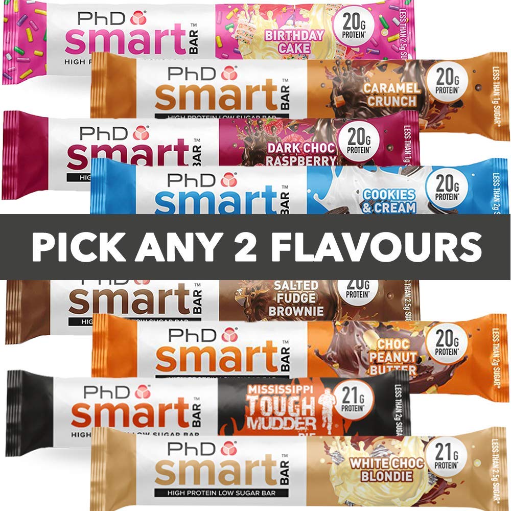 PhD Smart Protein Bars - Mix of 2 Flavours (Box of 10 Bars) : Amazon.co ...