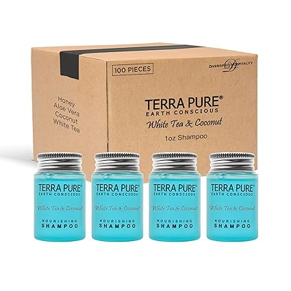 Amazon.com : Terra Pure White Tea & Coconut Shampoo, Travel Size Hotel ...
