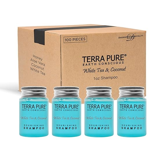 Amazon.com : Terra Pure White Tea & Coconut Shampoo, Travel Size Hotel ...
