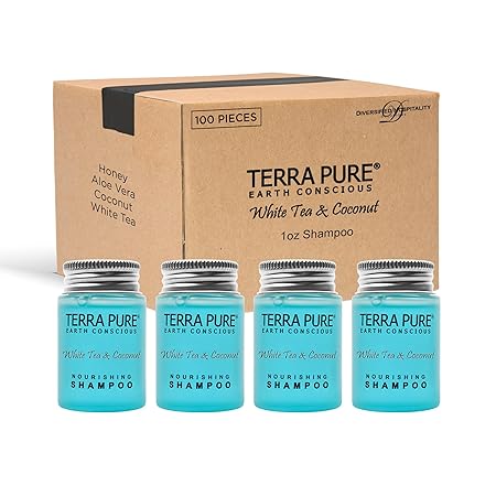 Amazon.com : Terra Pure White Tea & Coconut Shampoo, Travel Size Hotel ...
