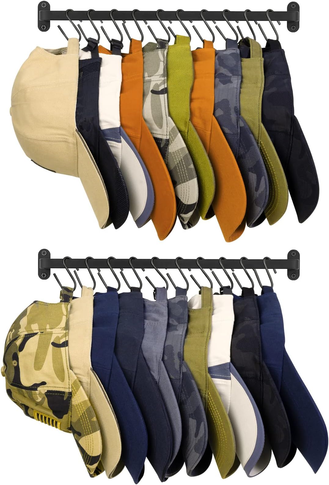 Amazon.com: Dahey Hat Rack for Wall Baseball Hat Organizer Hanger Caps ...