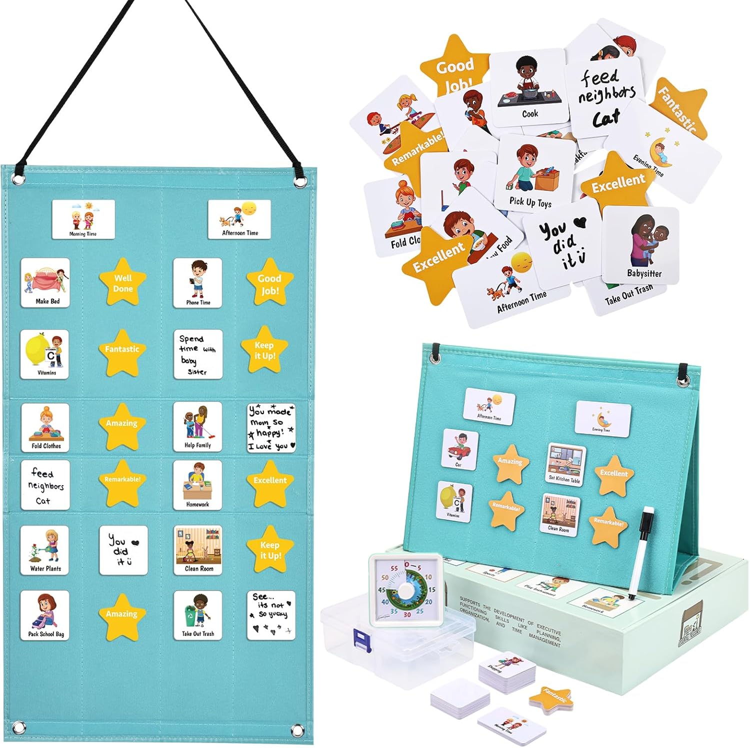 Visual Schedule for Kids with Visual Timer - Picture Barbados | Ubuy
