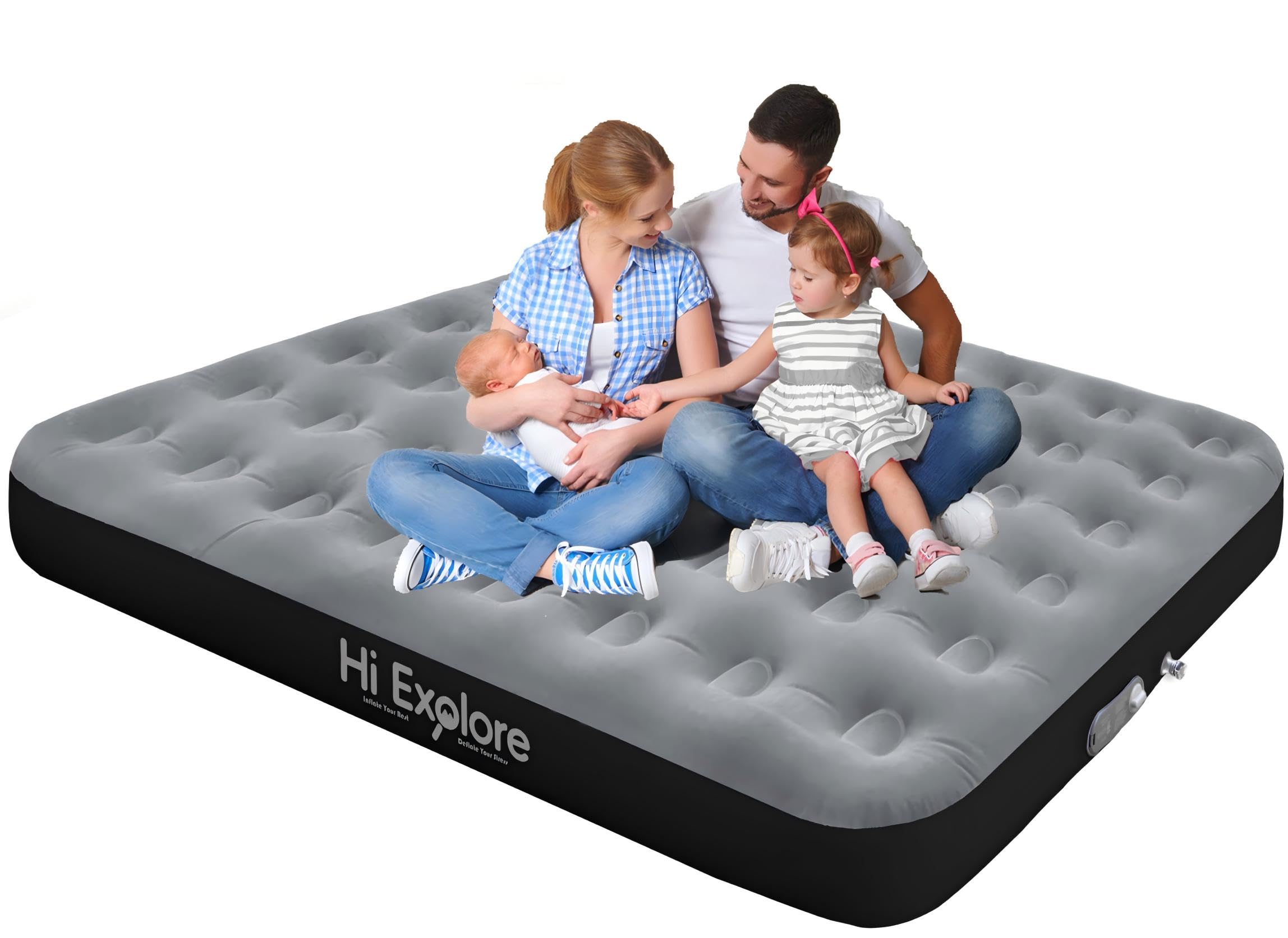 Amazon.com: Hi Explore Queen Air Mattress with Built in Pump, with ...