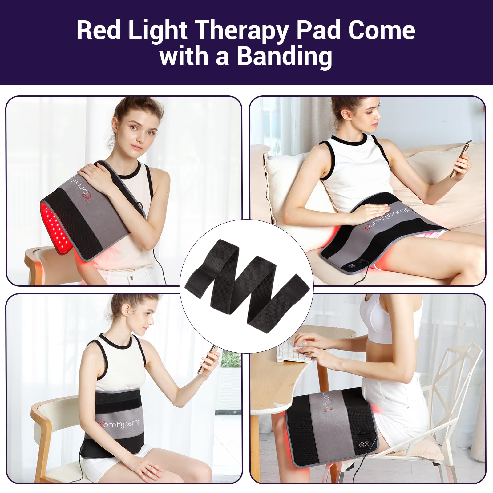 Comfytemp Red Light Therapy for Body, Large Infrared Light Therapy Pad ...