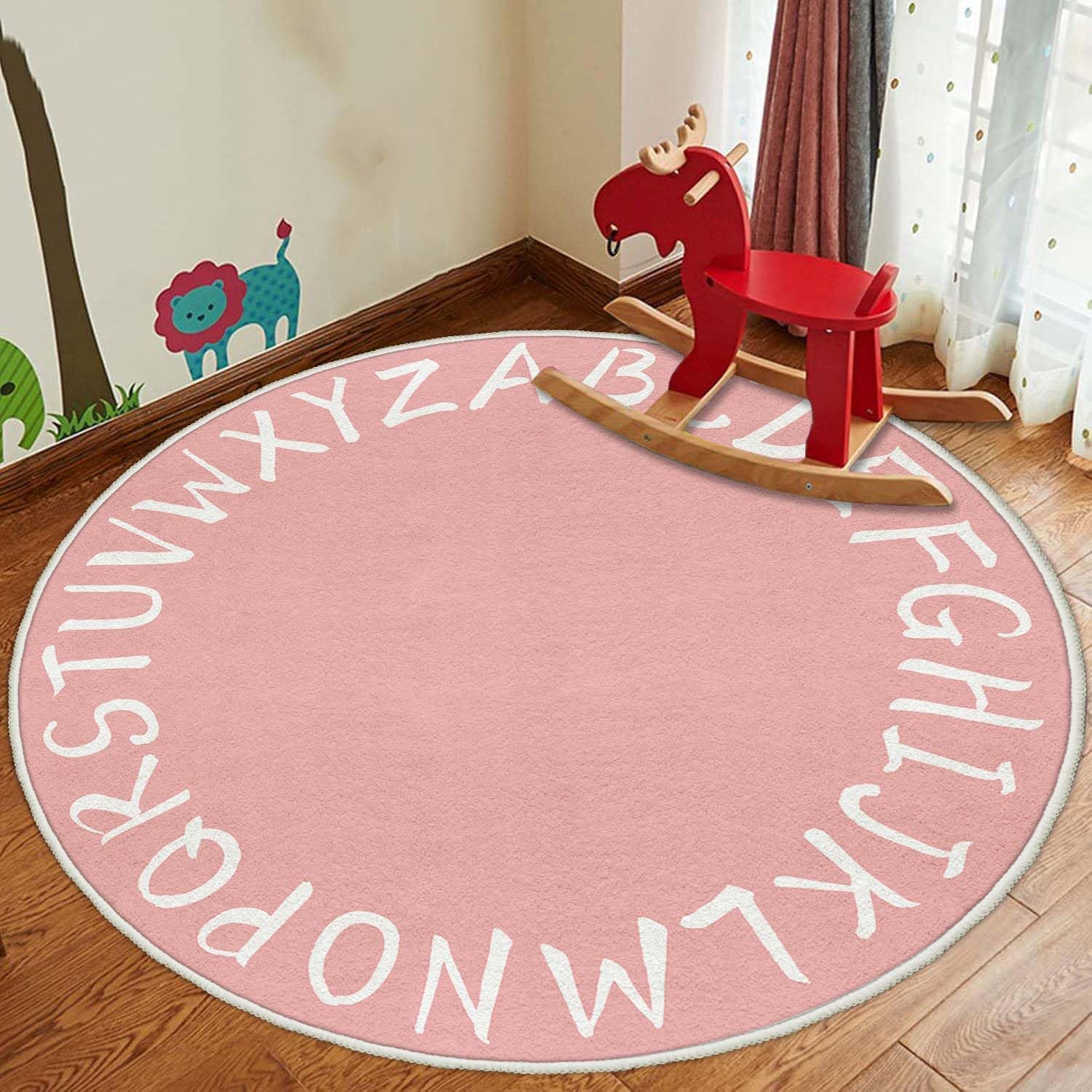 Amazon.com: yongjoy Round Nursery ABC Rug, Alphabet Kid's Play Rug for ...