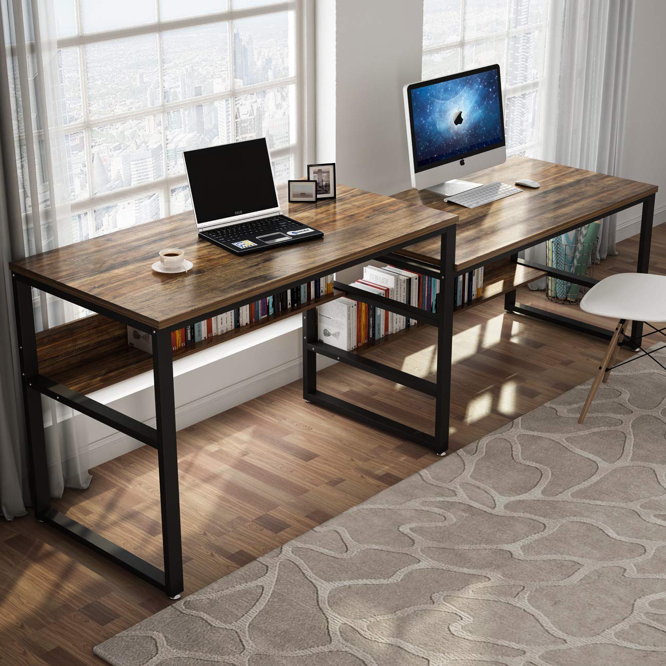 Tribesigns 94 48 Inches Two Person Desk Double Computer Desk ...