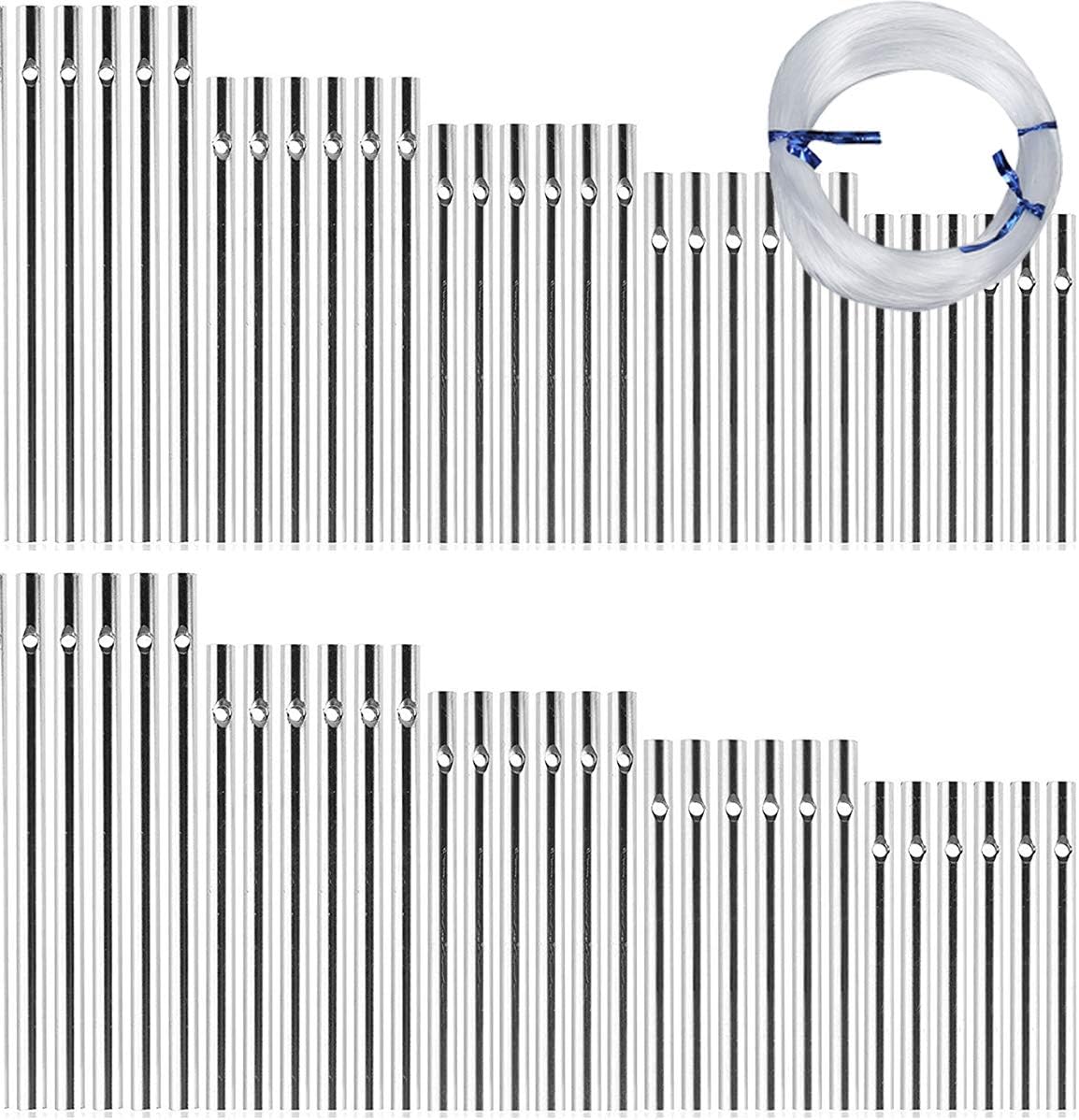 Amazon.com : 60 Pieces Wind Chime Tubes Parts Supplies Windchime String ...
