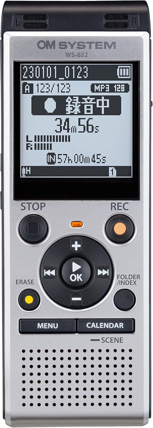Amazon | OM SYSTEM WS-882 SLV 語学学習/講義録音/会議録音/議事録/リニアPCM録音/外部メモリ対応 | OM SYSTEM/オリンパス | ボイスレコーダー