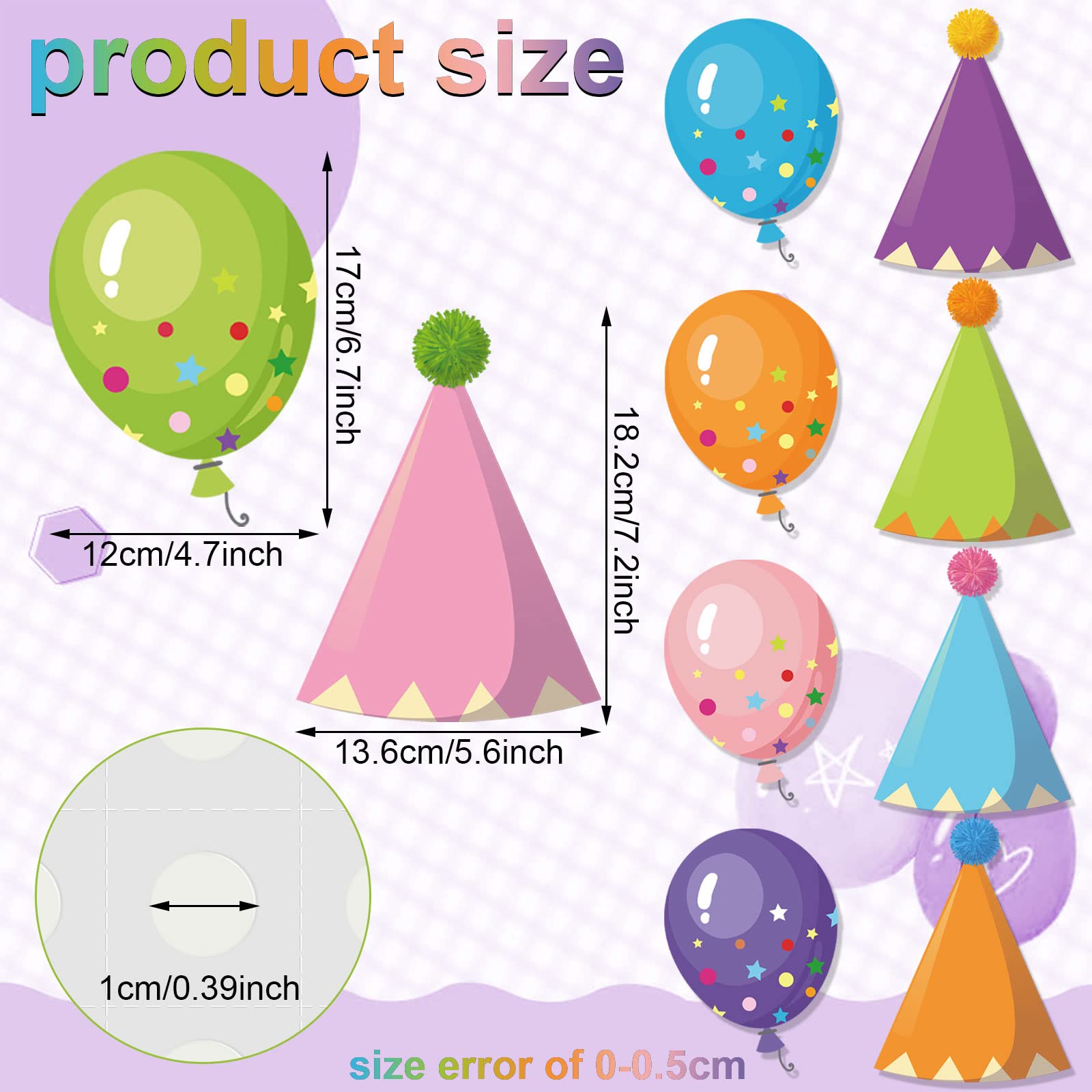 Snapklik.com : Yexiya 60 Pieces Colorful Cupcake Cutouts Birthday ...