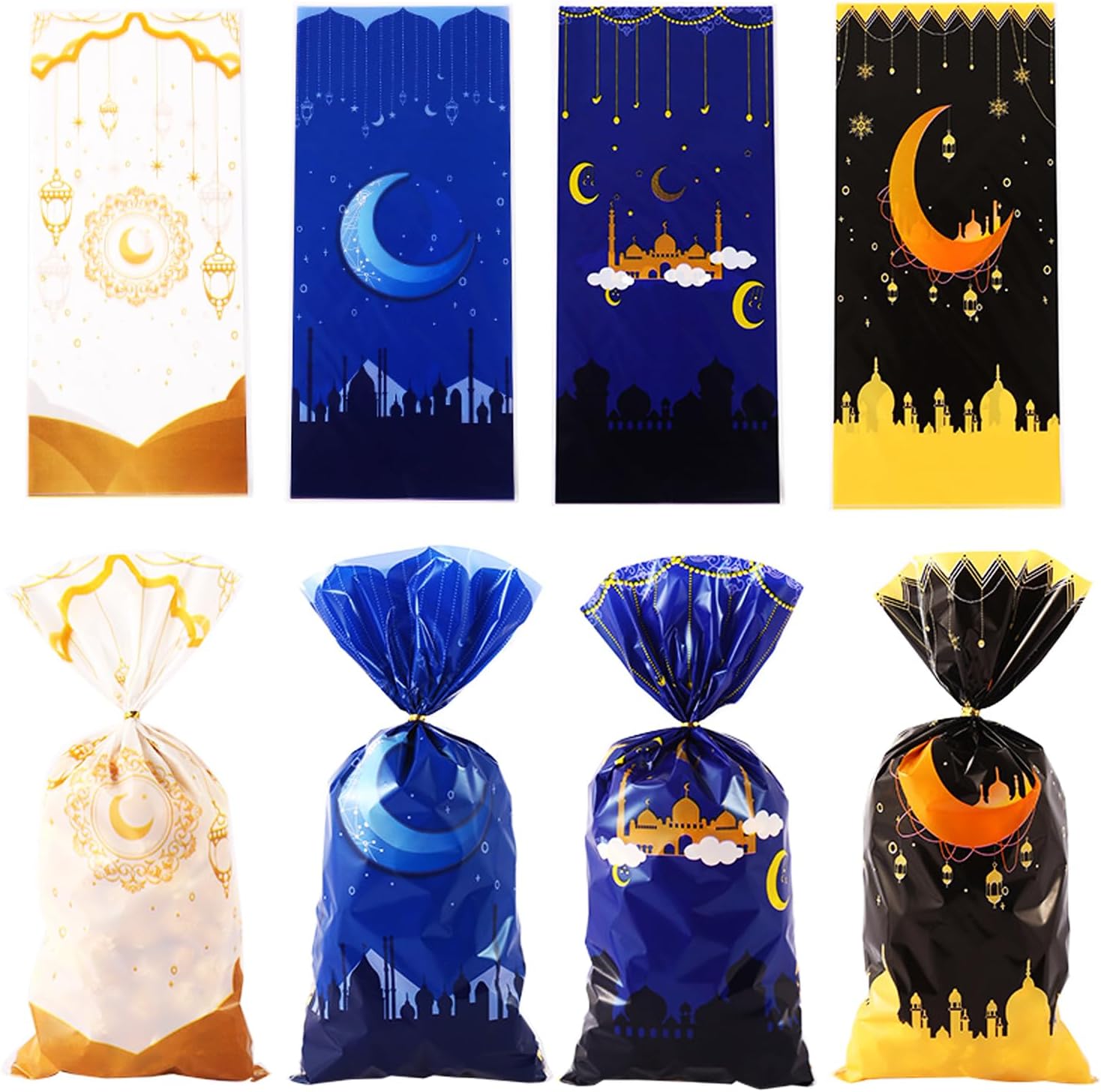 Amazon.com: KYMY 100pcs Ramadan Eid Mubarak Plastic Bags, Muslim ...