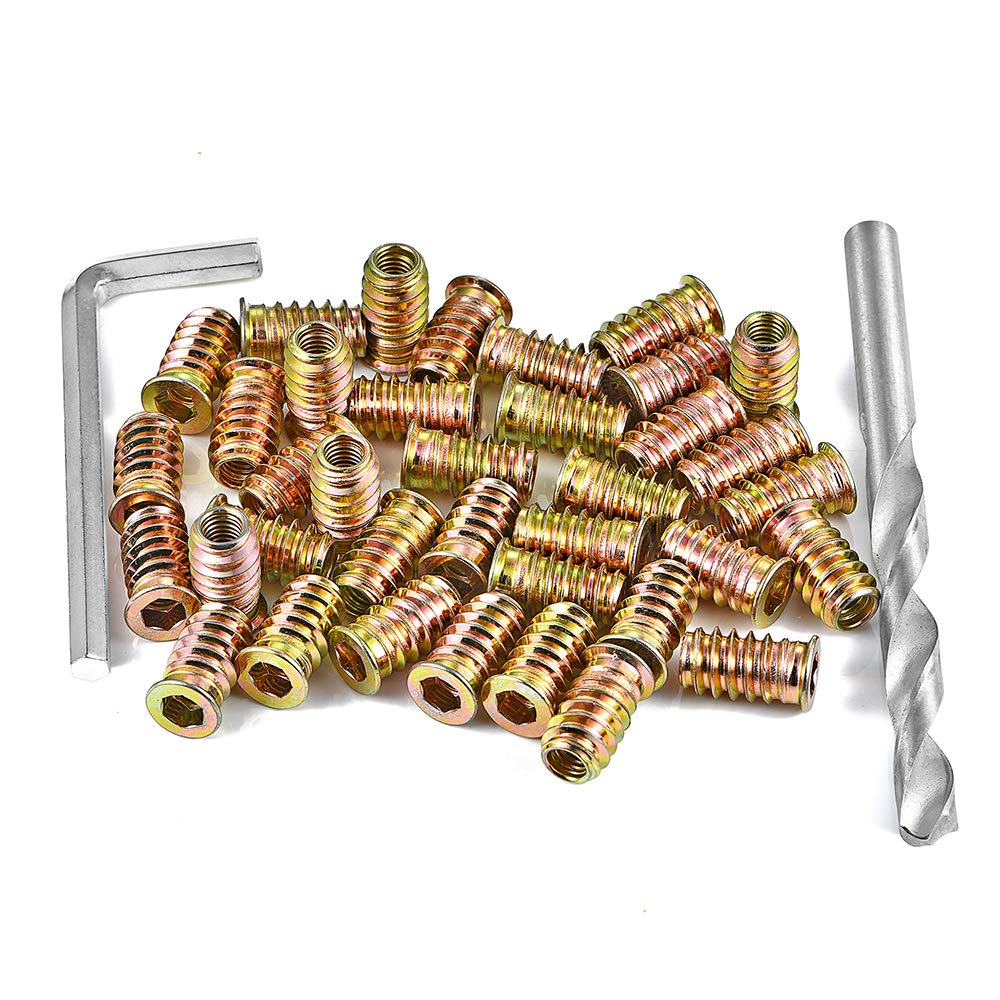 Snapklik.com : PGMJ 80 Pcs M6 Threaded Insert Nuts Furniture Screws ...