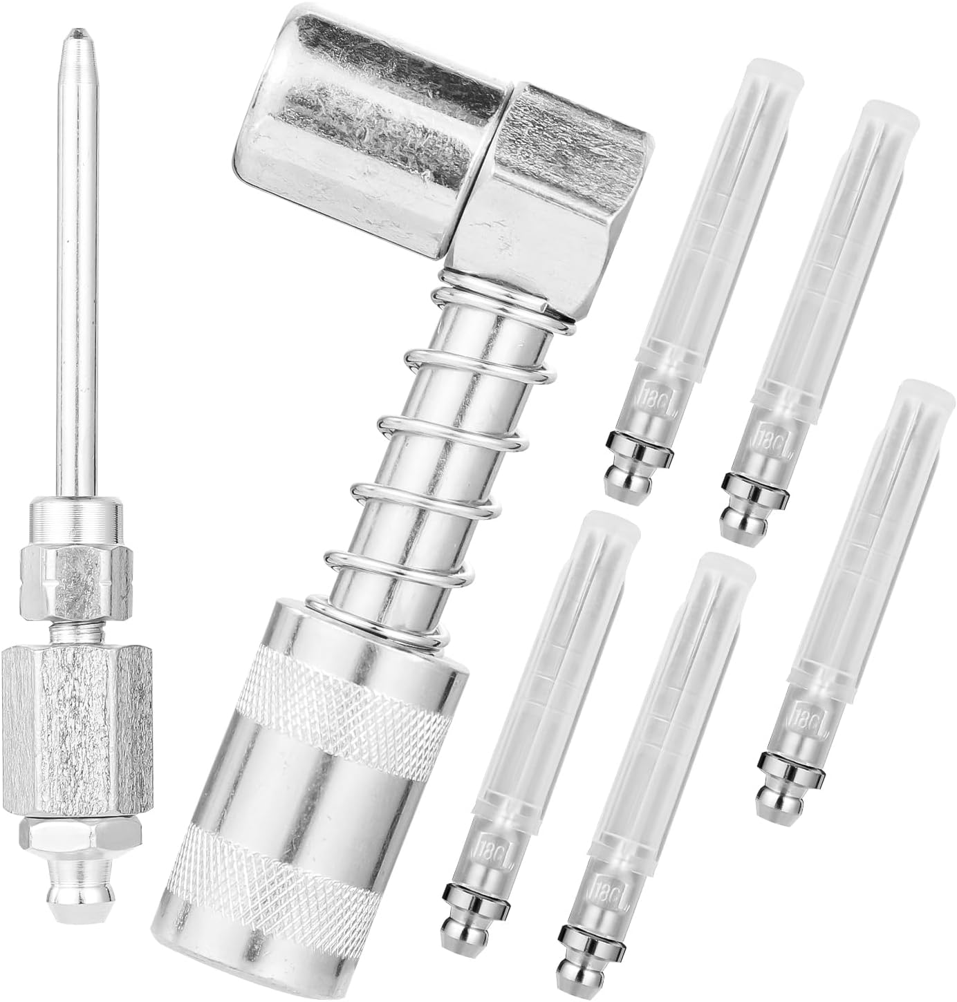 Amazon.com: Yirnno Grease Gun Needle Tip Kit – Bent & Straight Nozzles ...