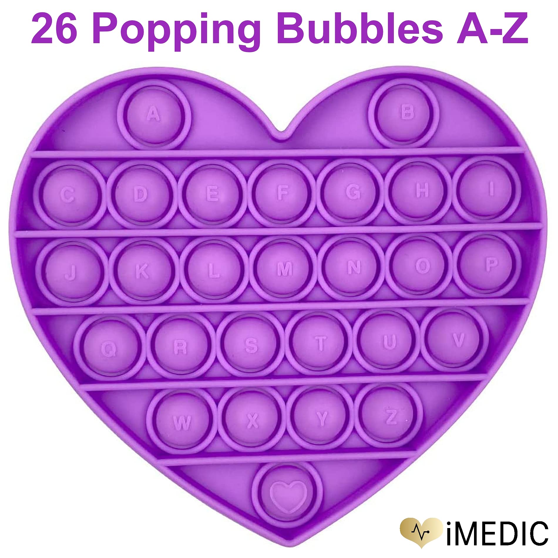 Buy iMedic - Push Pop It Fidget Toy Sensory Poppet Fidget Toy - Purple ...