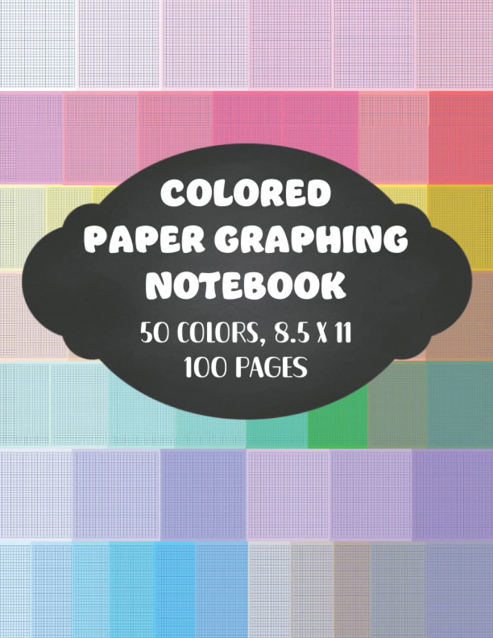 Amazon.com: COLORED PAPER GRAPHING NOTEBOOK: 50 Colors, 8.5 x 11 inches ...