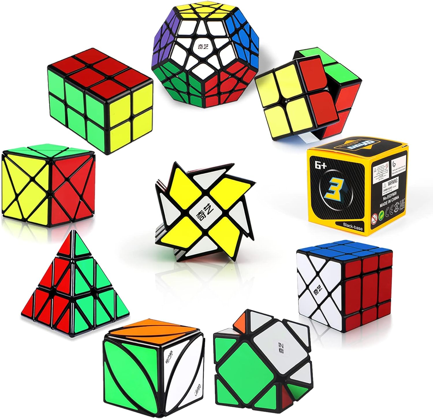 Roxenda Speed Cubes Juego De 10 Cubos De Velocidad 2 X 2 3 X 3 X 2 X