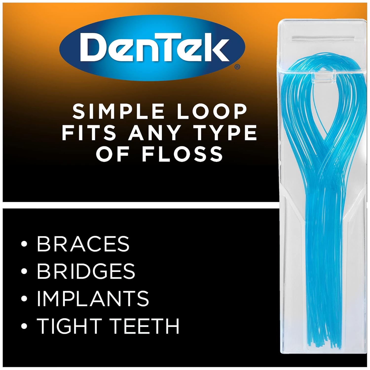 DenTek Floss Threaders for Braces, Bridges & Dental Implants, 50 Count ...