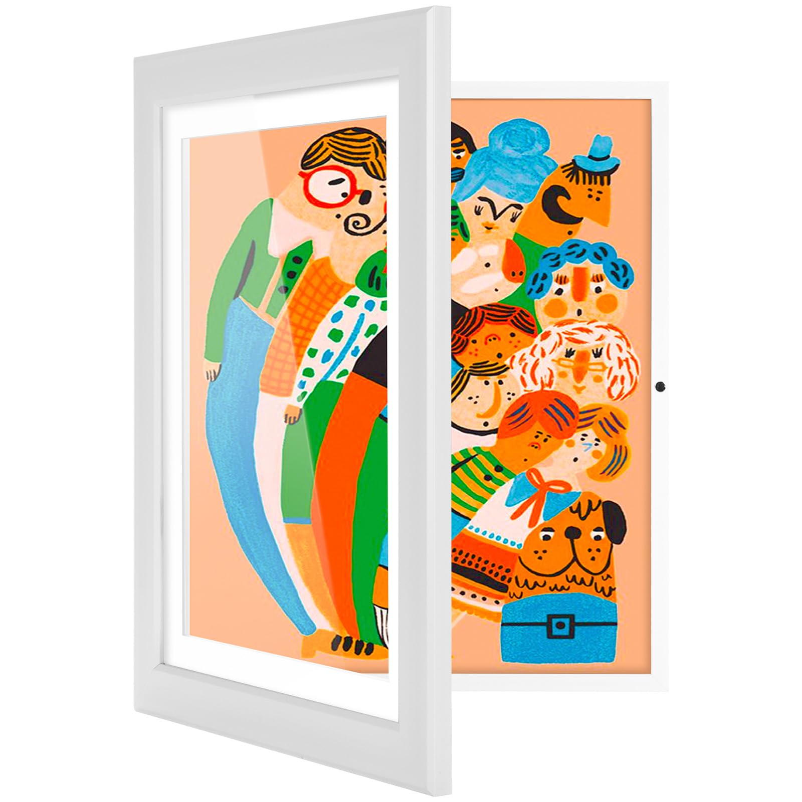 WUIRCCX 10x12.5 Kids Art frame,Front Opening Display 8.5x11 With Mat ...