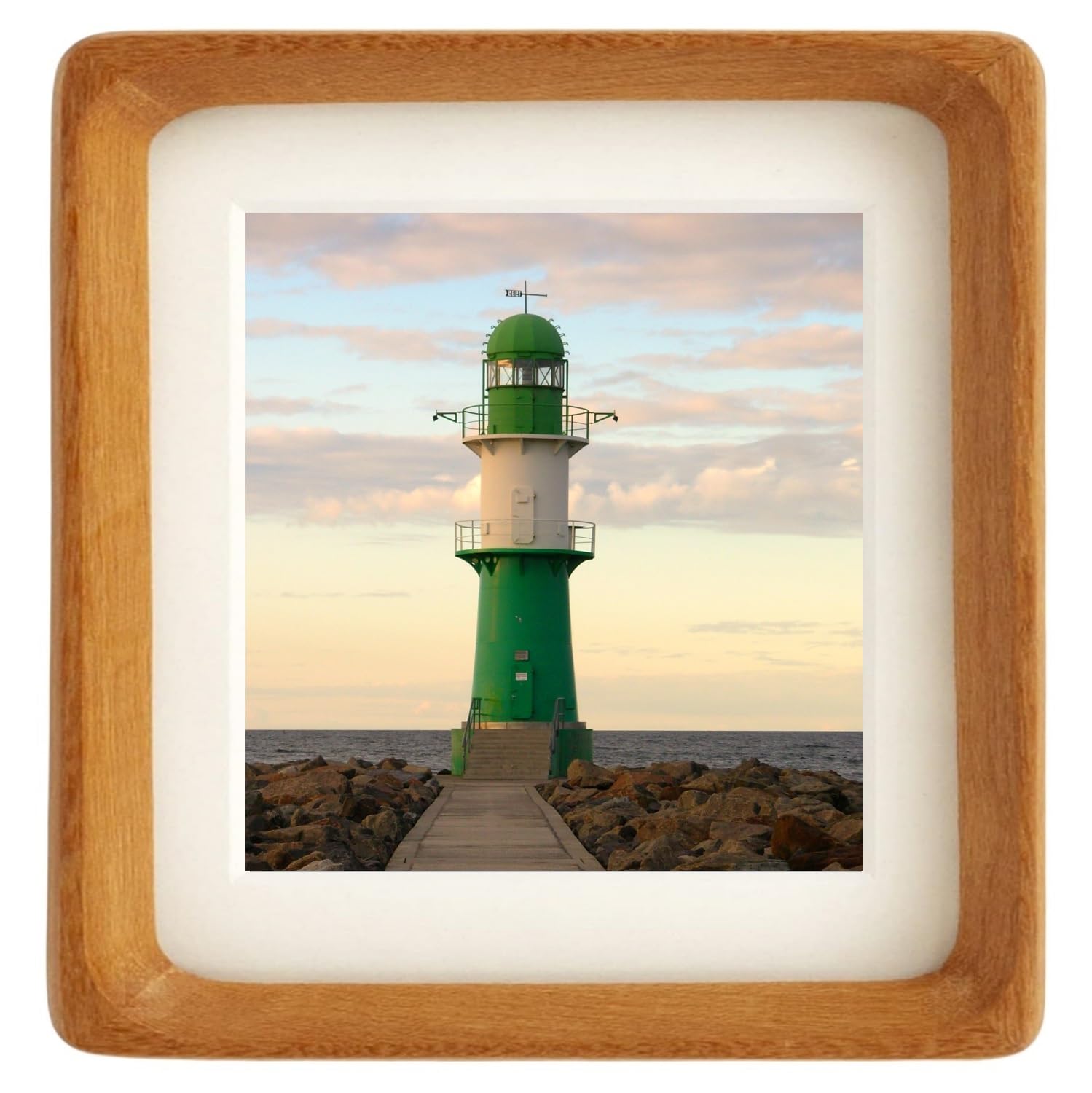 Amazon.com - Zibrelte Natural 6x6 Picture Frame Wood with Mat for ...