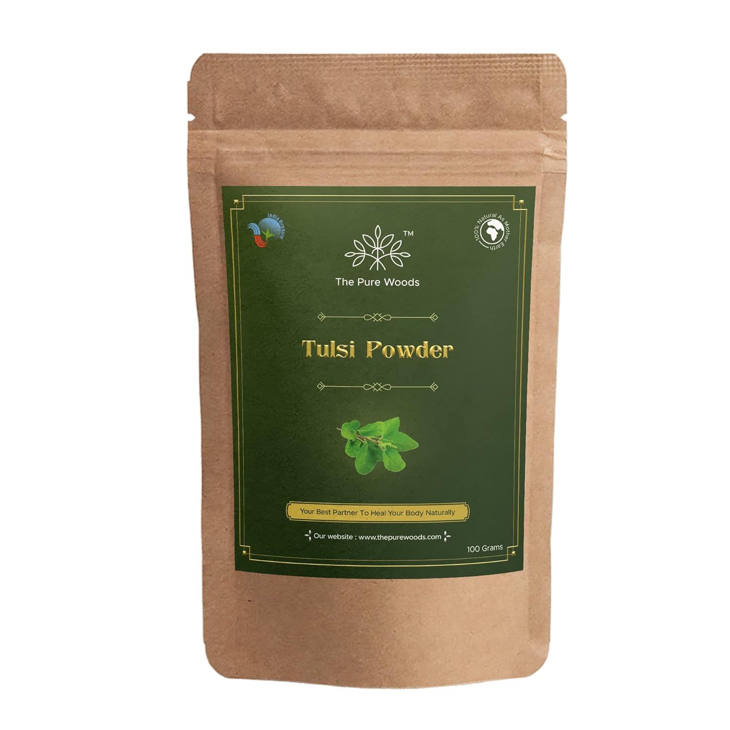 The Pure Woods Tulsi Powder 100 Grams for Eating | 100% Edible | For ...