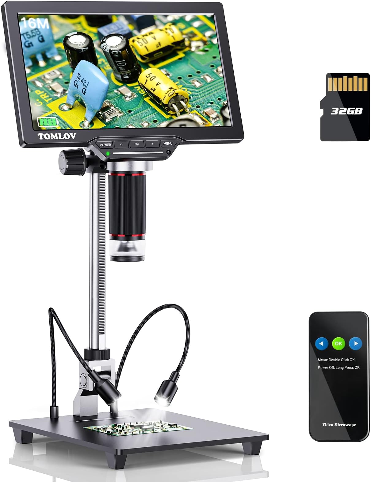 Amazon.com : TOMLOV DM201 Pro HDMI Digital Microscope 1200X,10 Inch ...