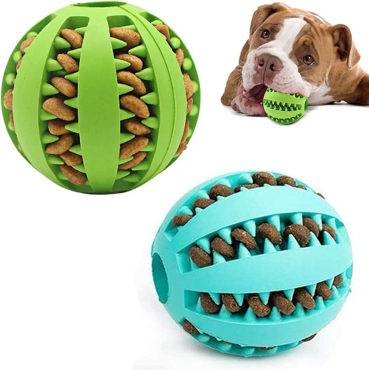 BTOOTB 3PCs Pelota de Goma para Mascotas,Función de Cuidado y Limpieza ...