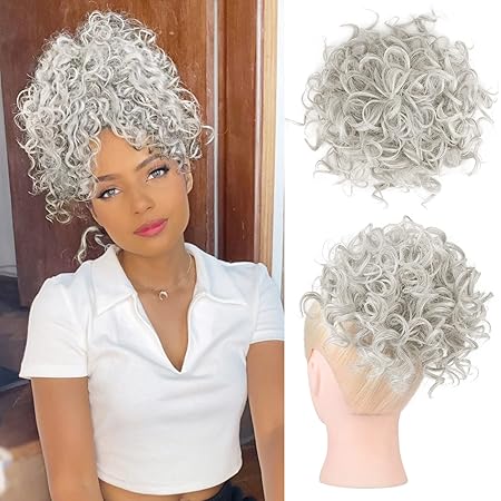 Amazon.com : HOOJIH Messy Bun Hair Piece, 2PCS Tousled Updo with ...