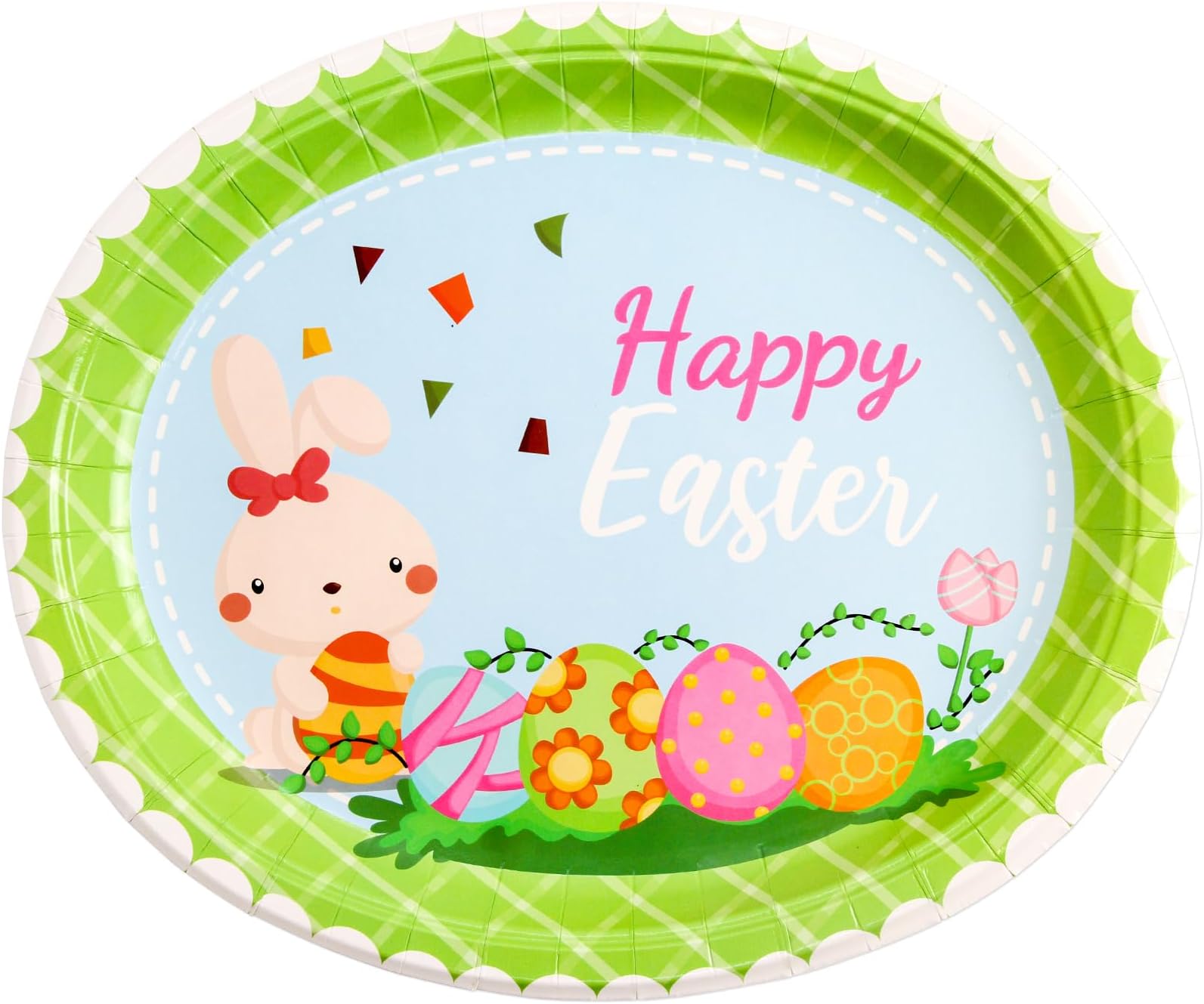 Amazon.com: Amscan Charming Multicolor Paper Oval Plates - 10" x 12 ...