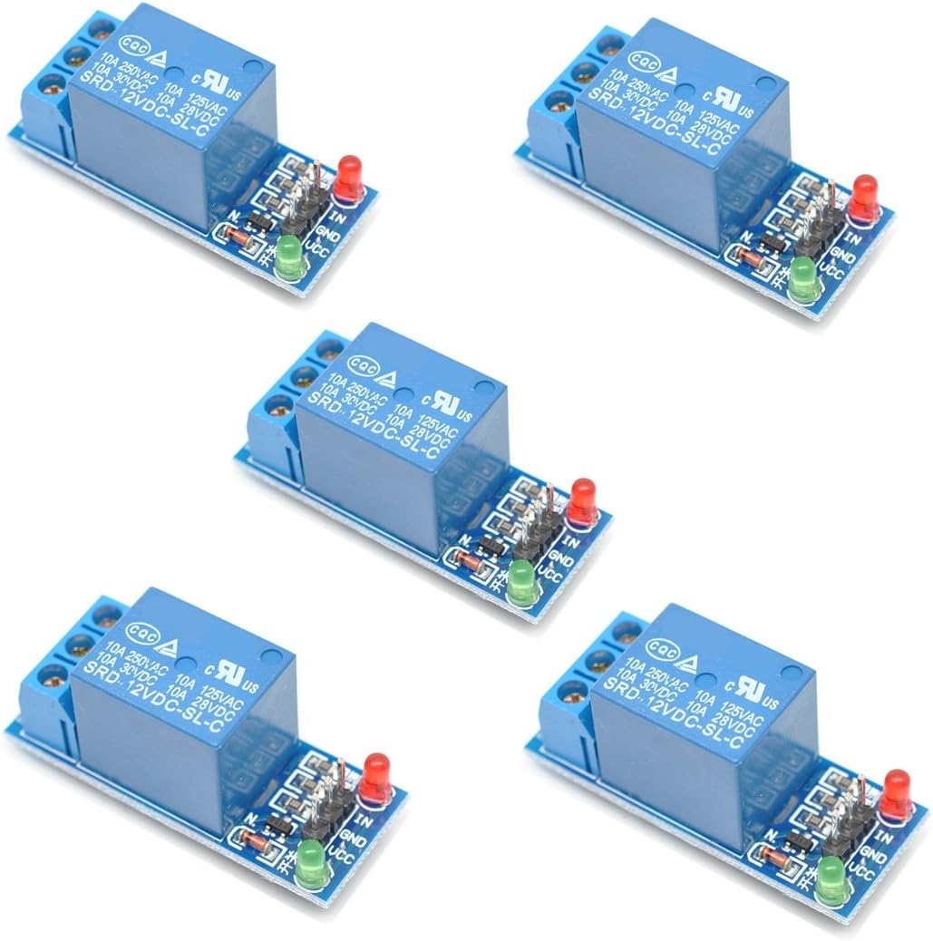 Oiyagai 5pcs 5V 1 Channel Relay Module High Level Trigger Relay Board ...