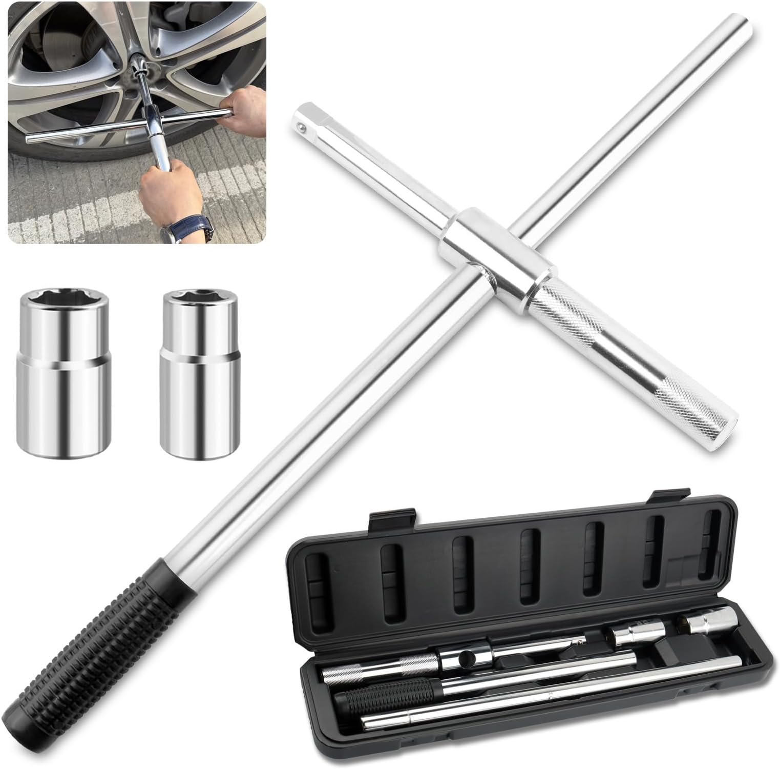 Amazon.com: Figpade Extended Lug Nut Removal Tool Kit with 4 Way Lug ...