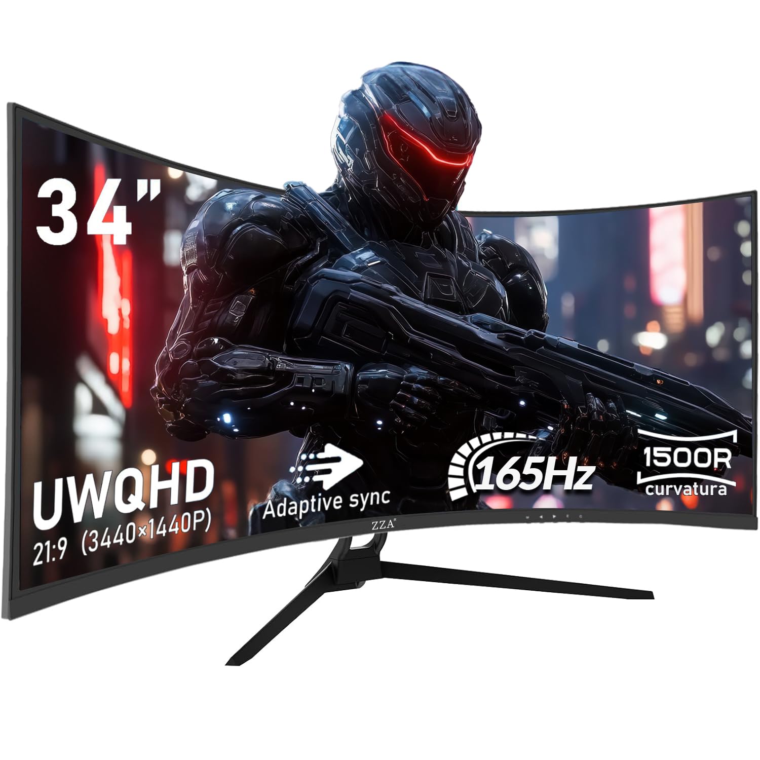 Zzaultrawide 34 Inch Curved Monitor 1500r Pc Screen 165hz Refresh ...