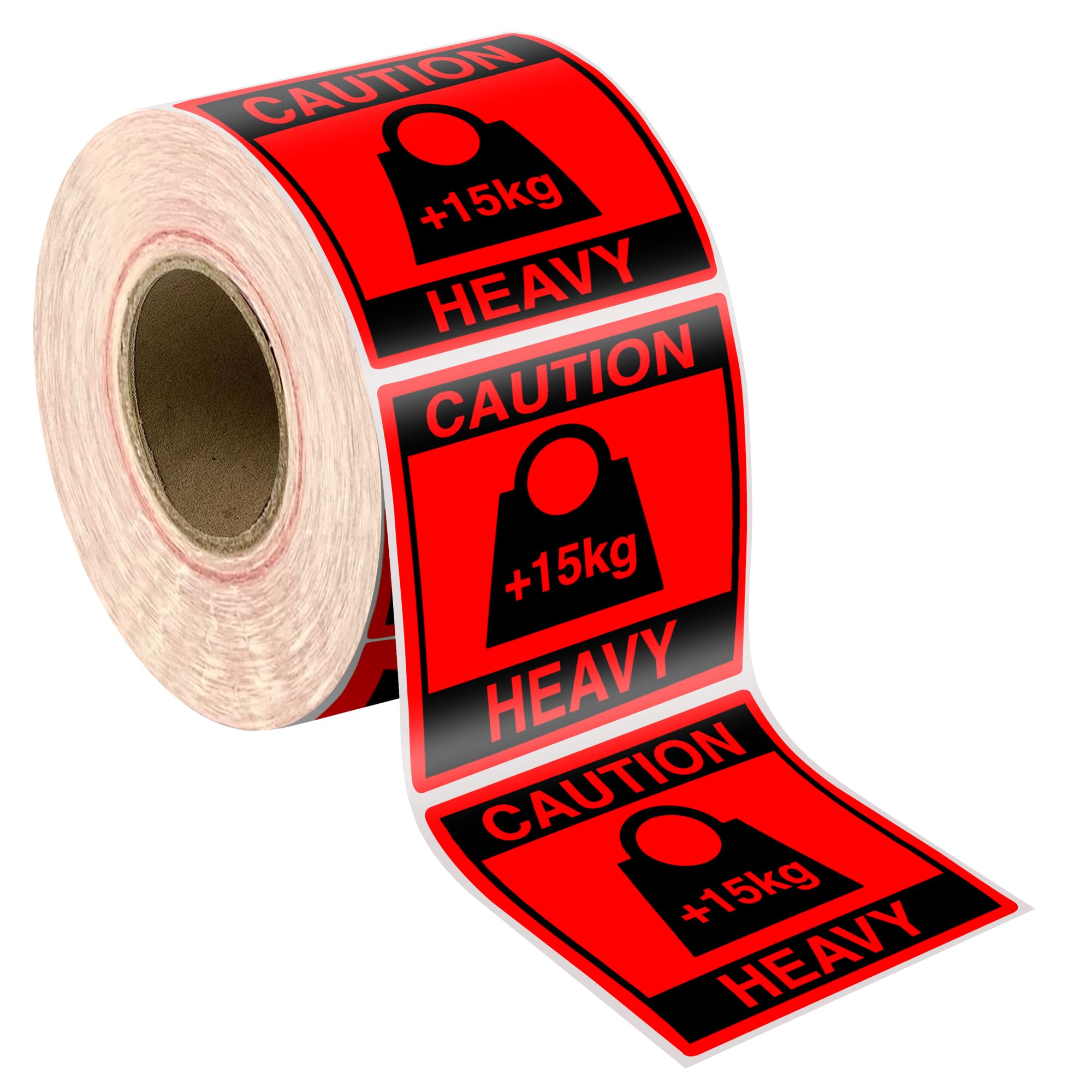 500 Package Caution Heavy Parcel Sticker Over 15kg 80x80mm Shipping ...