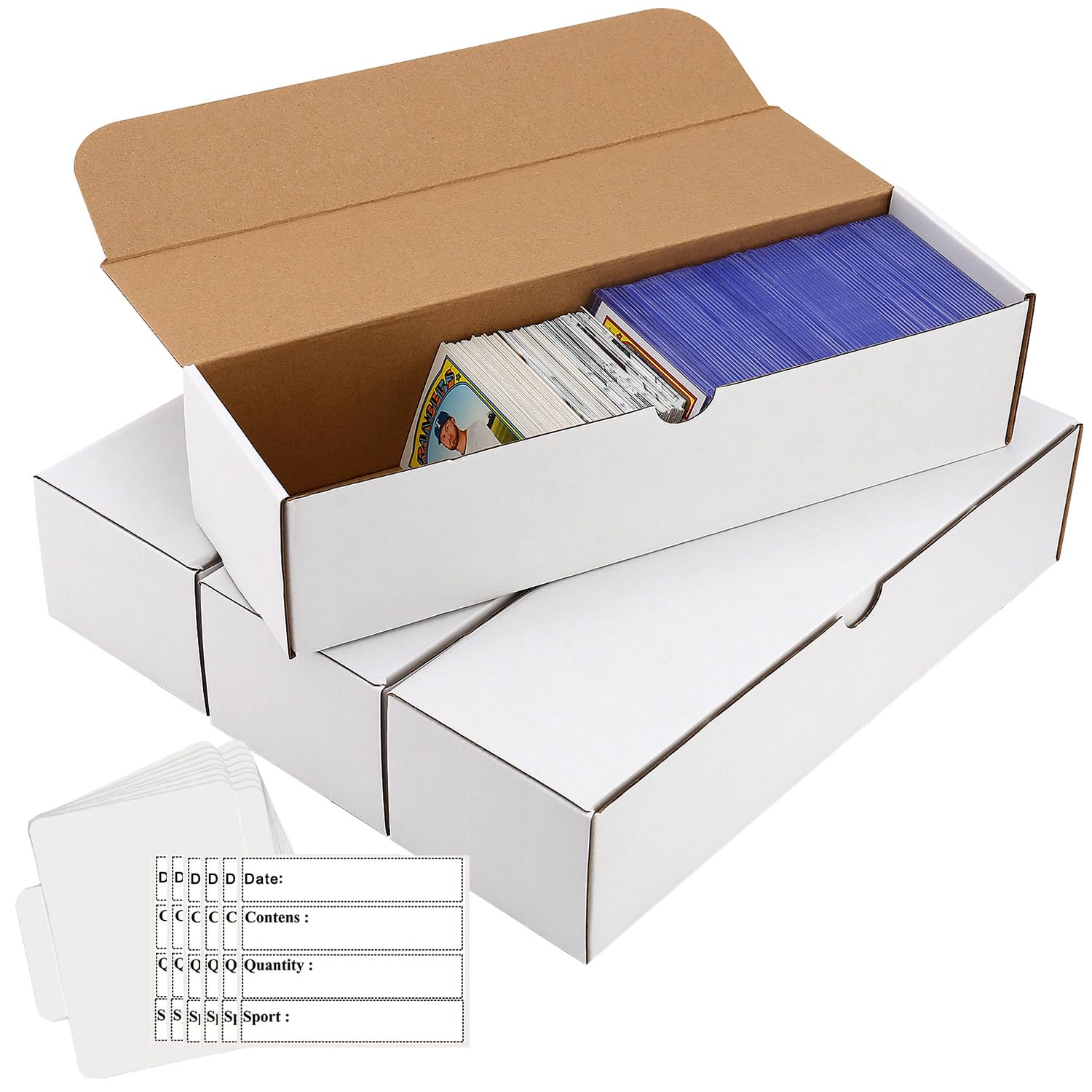 Amazon.com: Card box 4 Pack-3200 Count,Trading card storage box with 10 ...