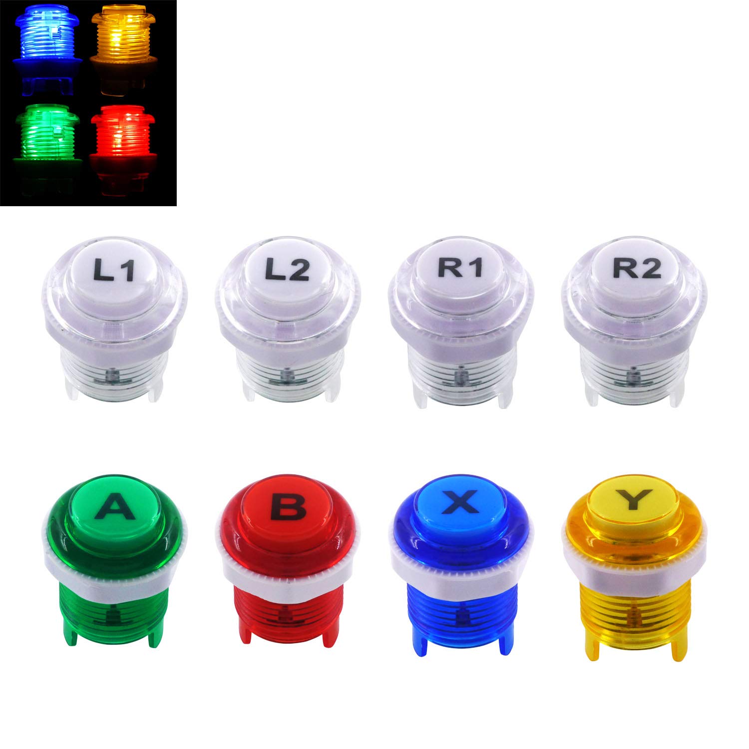 Buy SJ@JX 8 PCS Arcade Game LED Push Buttons with Cherry MX Mechanical ...