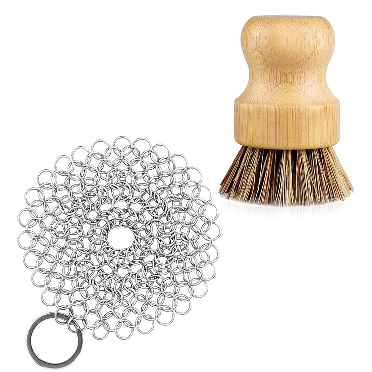 Cast Iron Cleaner 316l Premium Stainless Steel Chainmail Scrubber Set ...