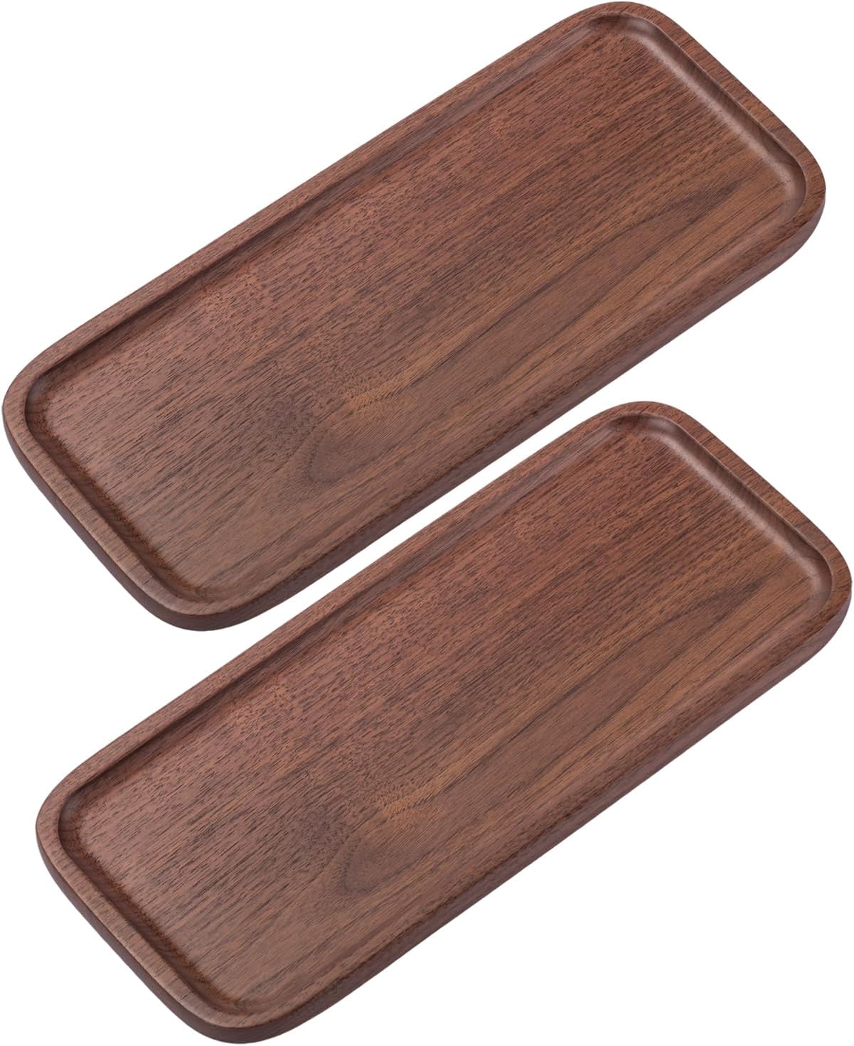 Amazon.com: Acacia Wooden Tray Pack of 3 - Wood Serving Tray, Rectangle ...
