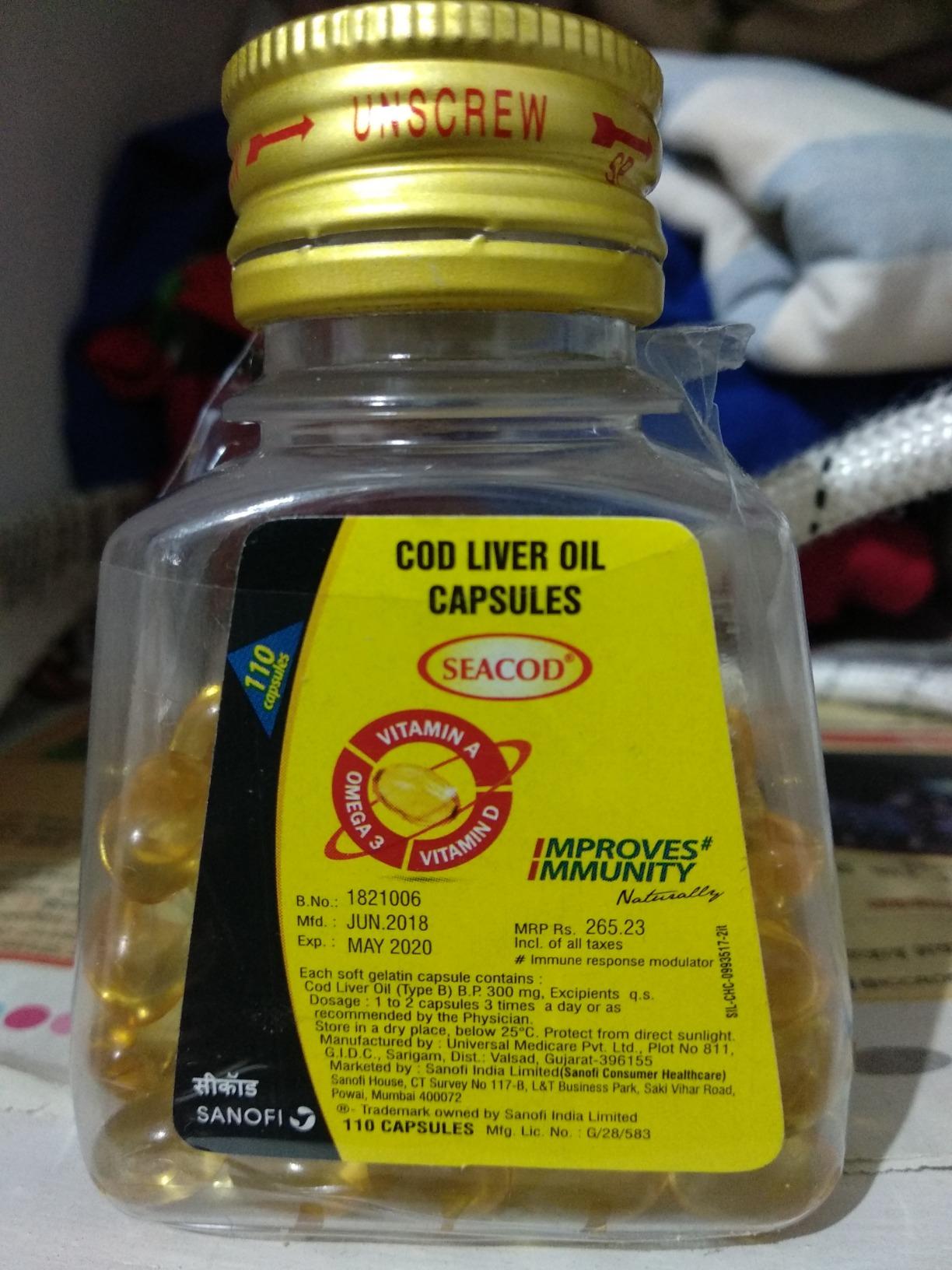 Sea Cod Liver Oil - 110 Capsules : Amazon.in: Health & Personal Care
