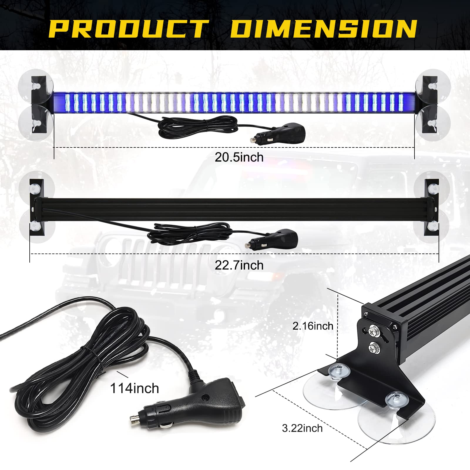 Snapklik.com : Emergency LED Strobe Traffic Advisor Warning Light Bar ...