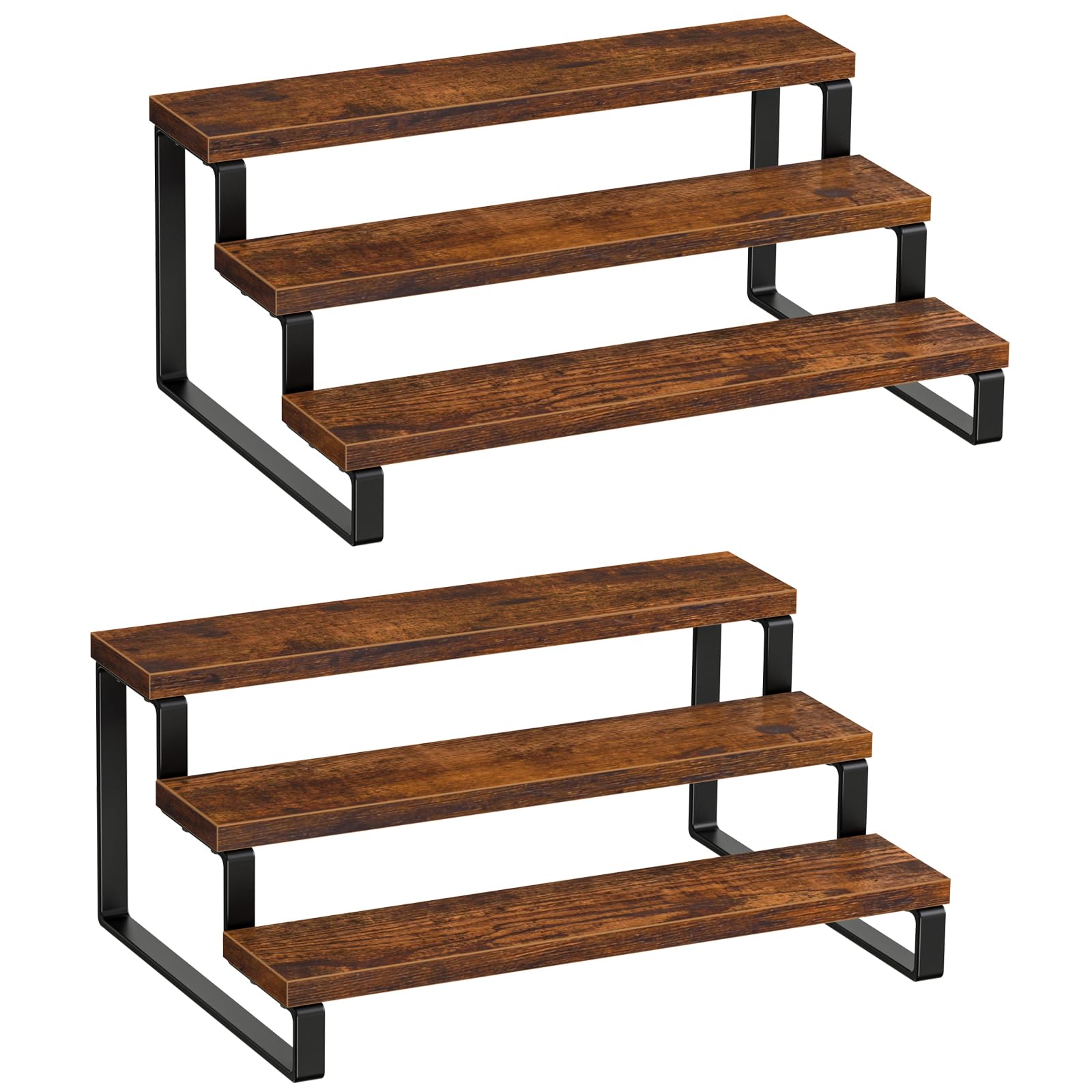 Amazon.com: Giikin Set of 2 Wooden Display Stand Riser, 3 Tier Display ...