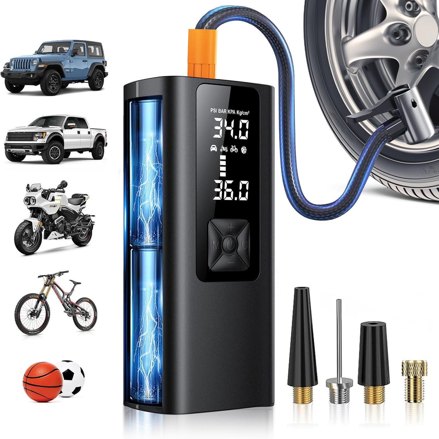 Amazon.com: Tire Inflator Portable Air Compressor, 150 PSI & 3X Faster ...