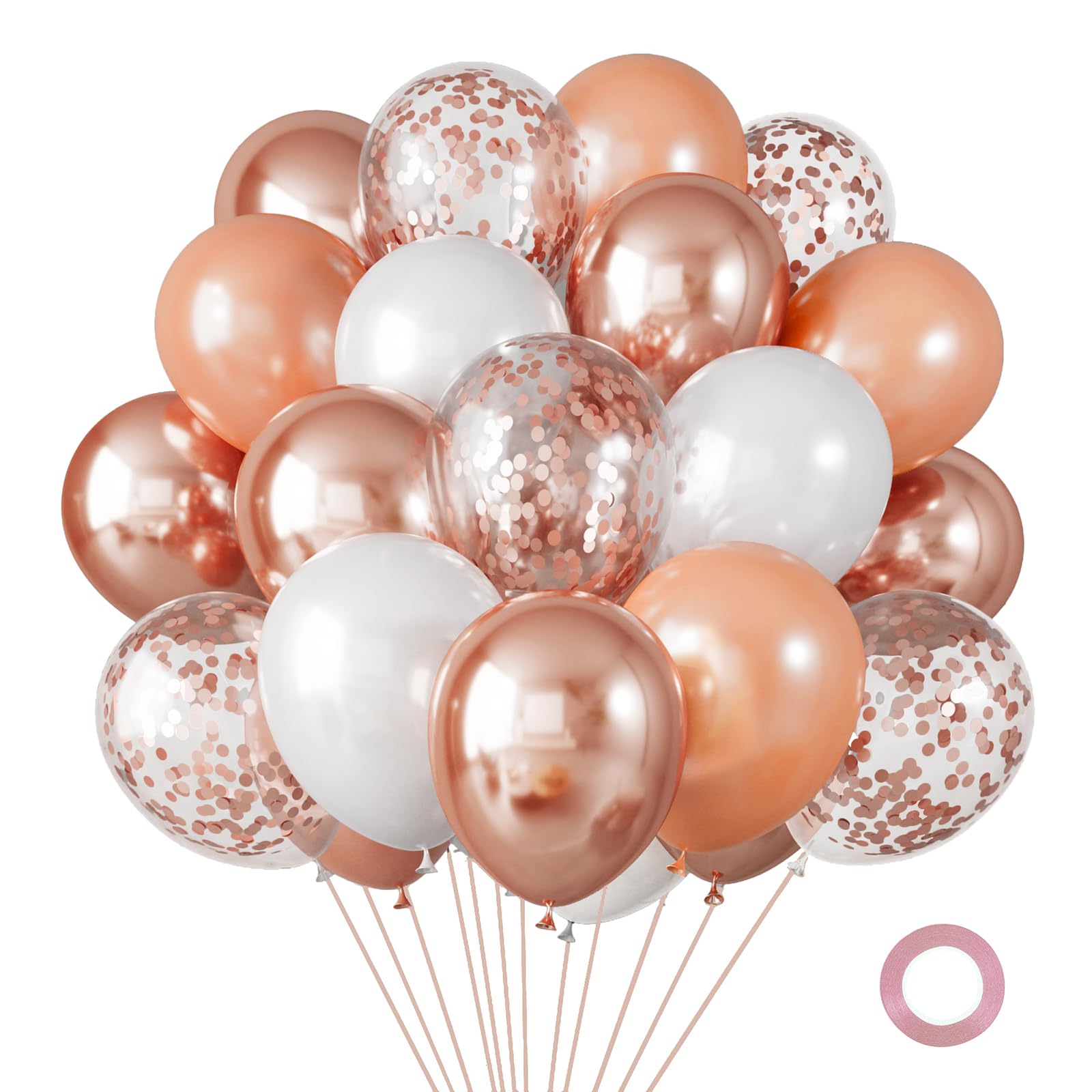 Snapklik.com : RUBFAC 65 Pcs 12 Inches Rose Gold Balloons, Rose Gold ...