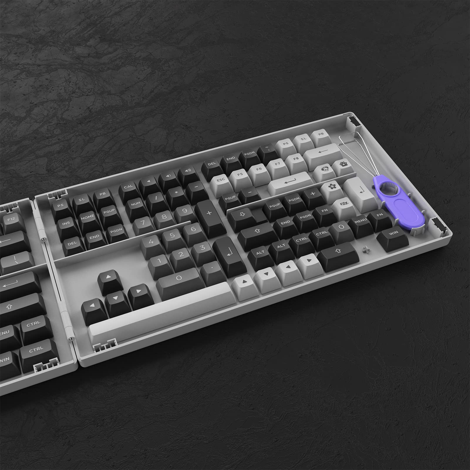 Akko Black&Silver 197-Key ASA Profile PBT Double-Shot Keycap Set for ...