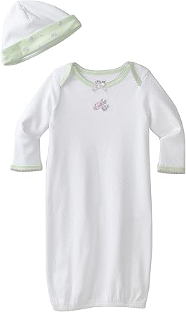 Amazon.com: Little Me Baby-Girls Newborn Petite Rose Gown and Hat ...