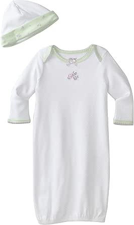 Amazon.com: Little Me Baby-Girls Newborn Petite Rose Gown and Hat ...