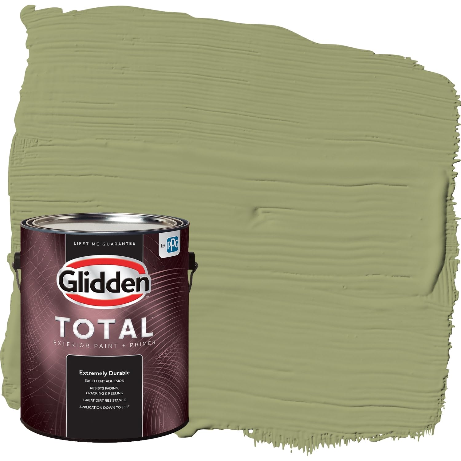 Glidden Total Exterior Paint & Primer All-in-One, Dill/Green, Flat, 1 ...