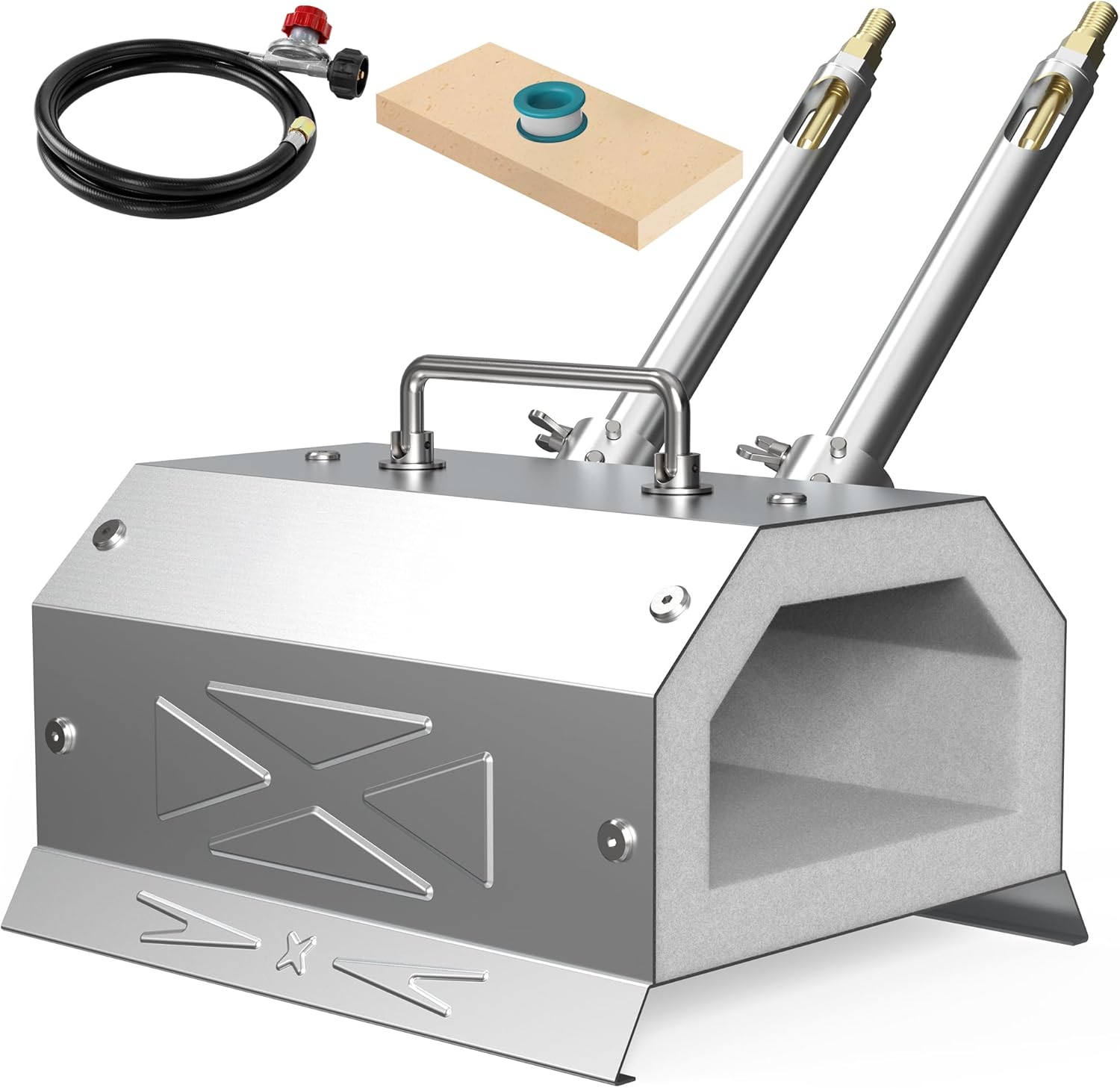 Nelyrho Blacksmith Forge Starter Kit with Dual Burners, Made of ...