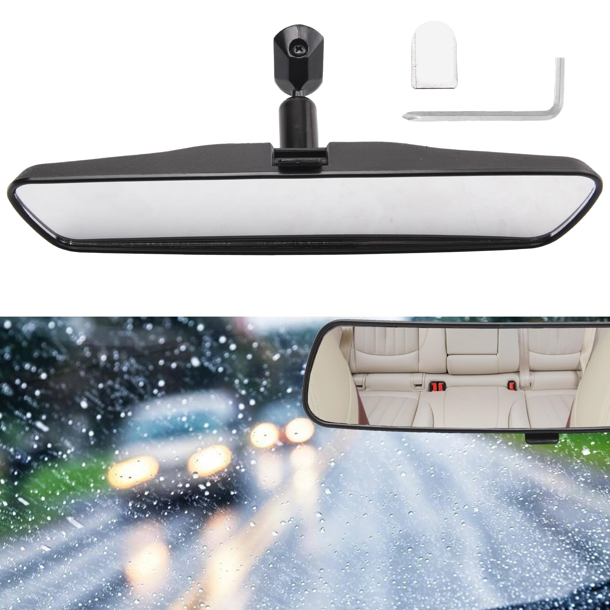 Amazon.com: ZLPTEAM 10'' Universal Rear View Mirror, ZLPTEAM Interior ...