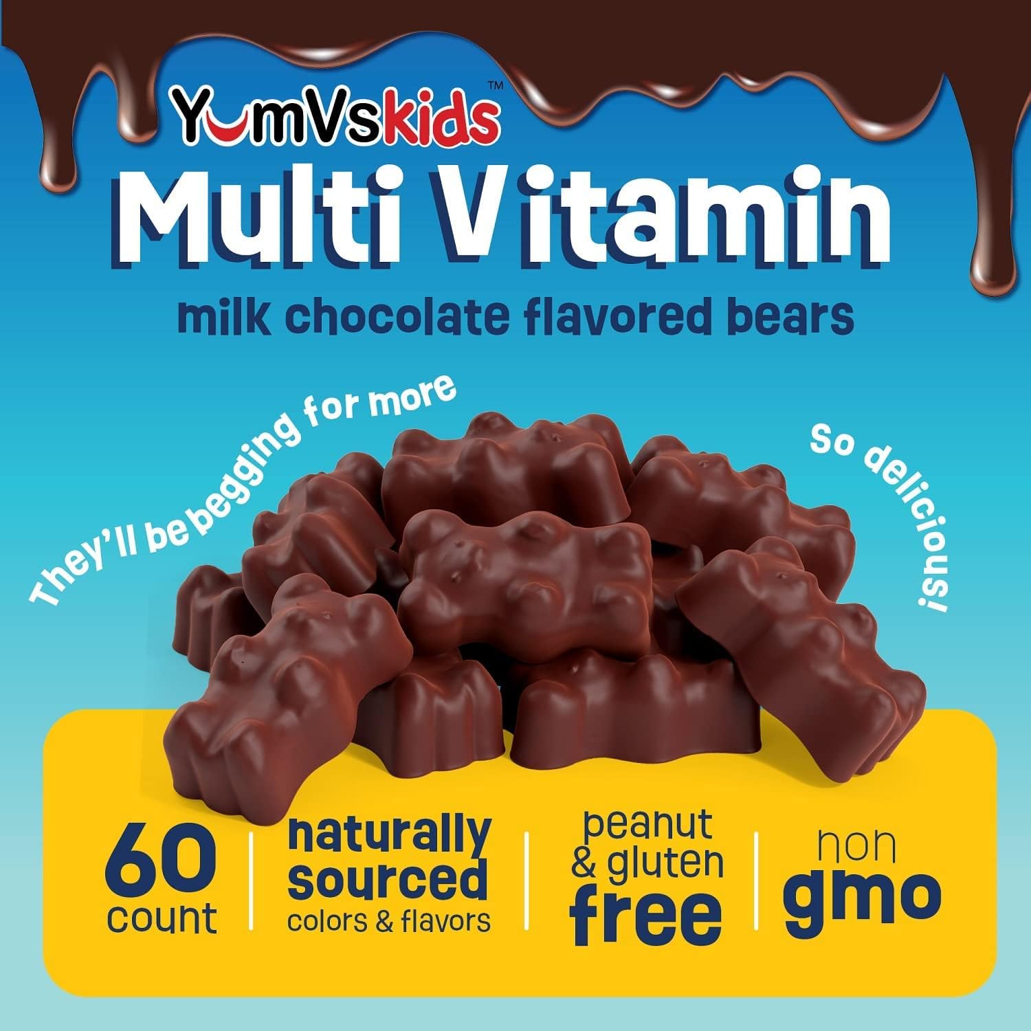 Snapklik.com : YUM-VS - Kids Multivitamin Chewable Chocolate Bears ...